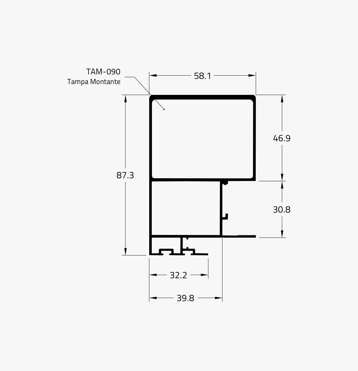 CHR-090 - Perfil Alumínio