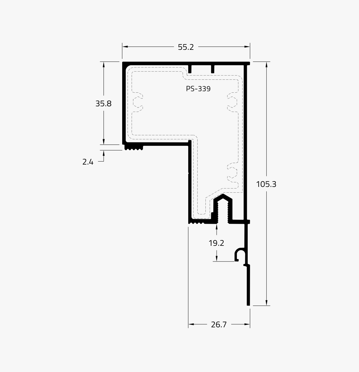 PS-317 - Perfil Alumínio