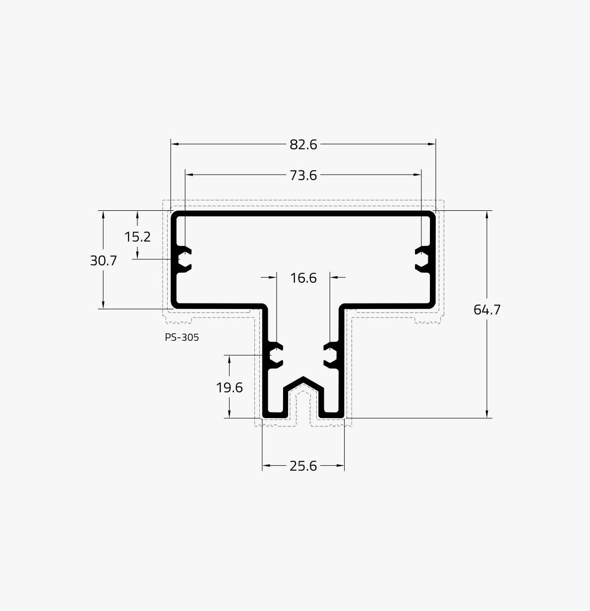 PS-326 - Perfil Alumínio
