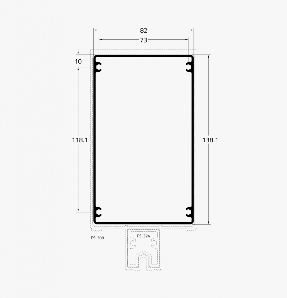 PS-329 - Perfil Alumínio