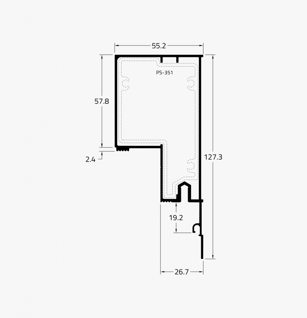 PS-348 - Perfil Alumínio