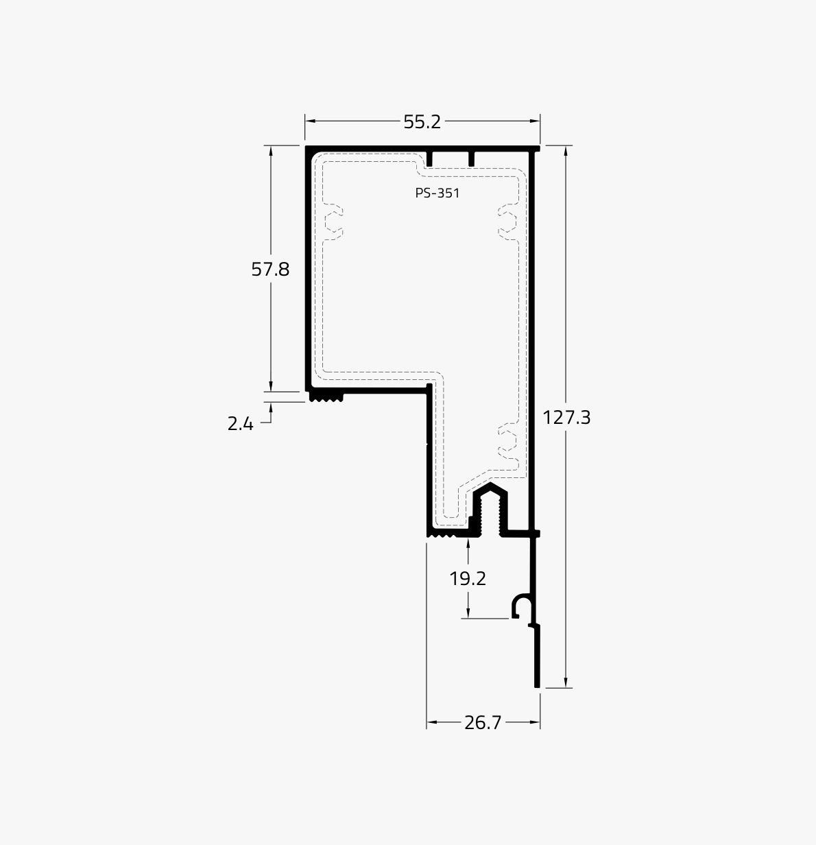 PS-348 - Perfil Alumínio