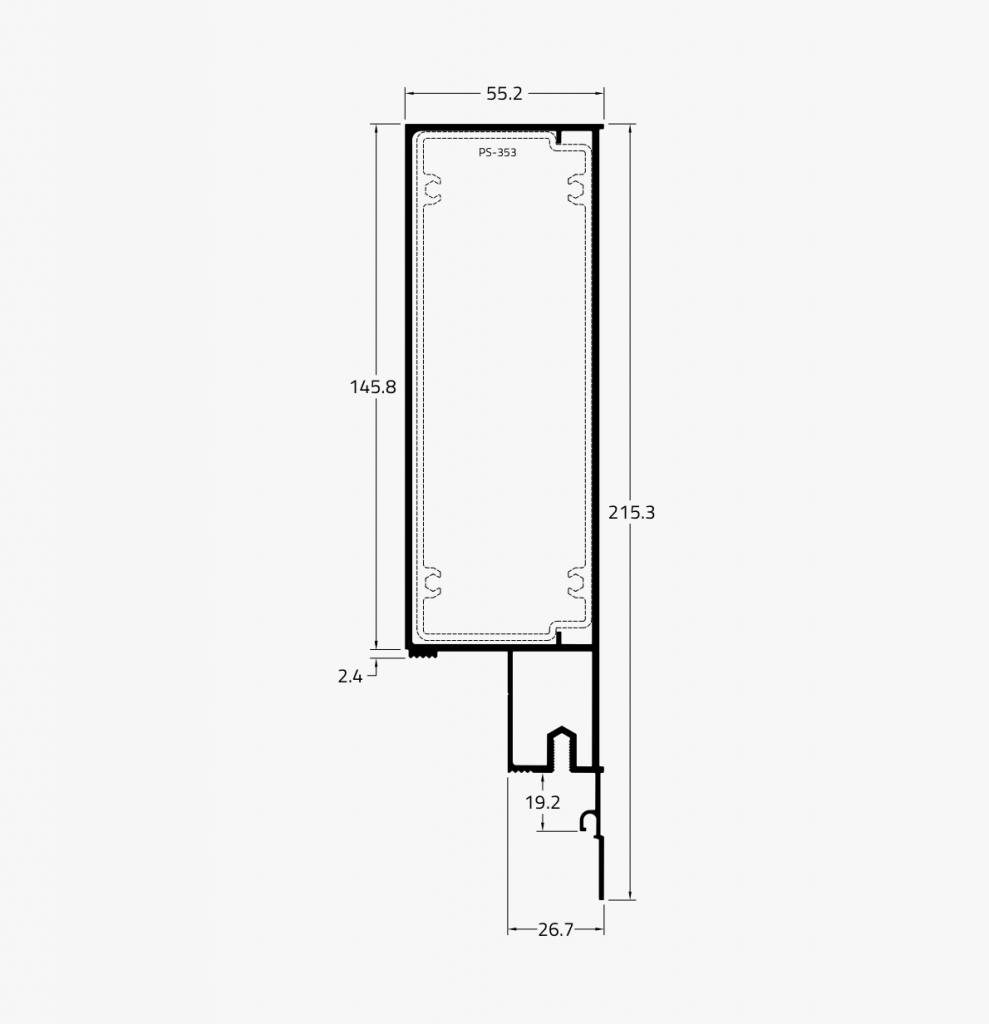 PS-350 - Perfil Alumínio