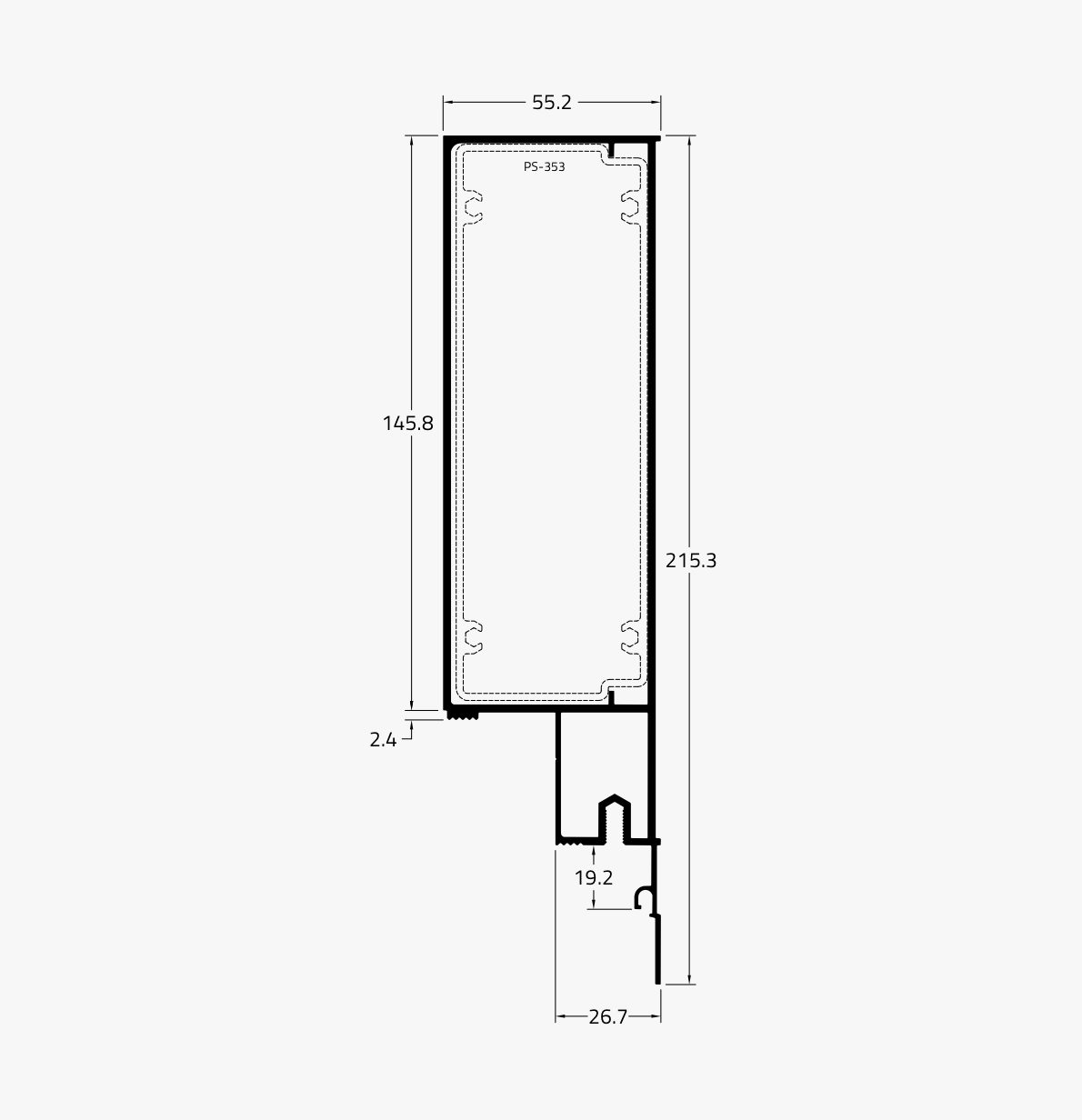 PS-350 - Perfil Alumínio