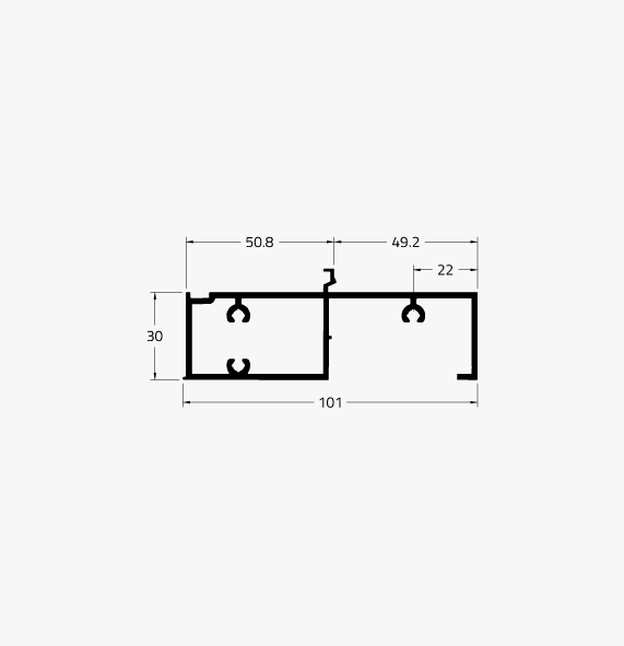 UP-100 - Perfil Alumínio