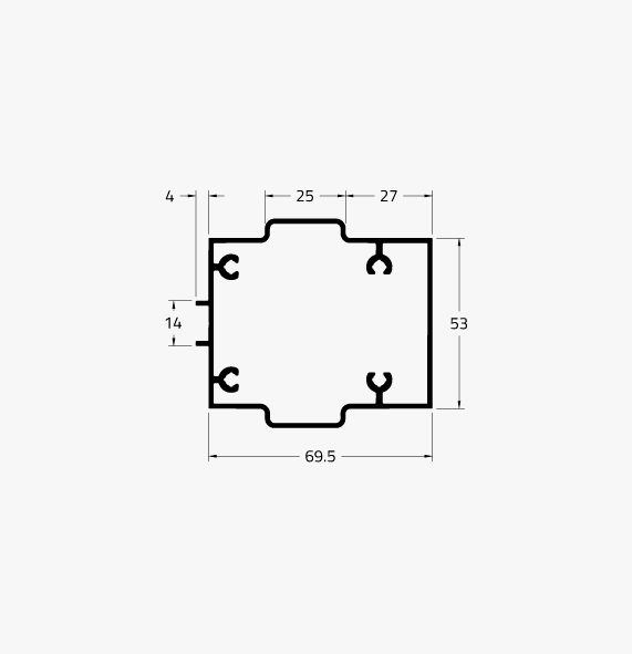 UP-824 - Perfil Alumínio